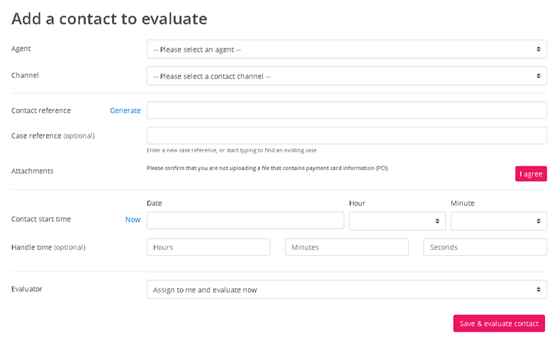 Manually create and assign contact to evaluate | Puzzel Help Centre